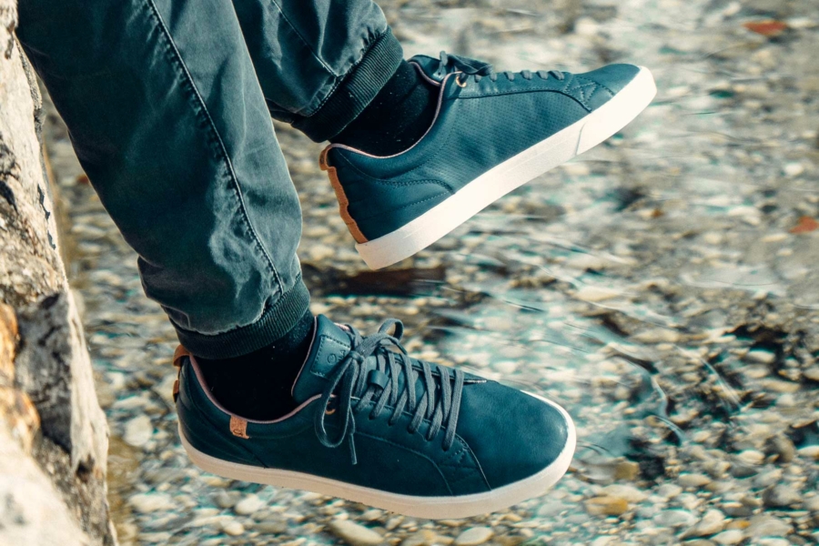 Cannon Mens Vegan Leather Blue Shoes Night - Saola Shoes